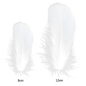 obmwang 100 Pieces 8-12cm Natural Goose Feathers for DIY Craft Wedding Party Home Decorations, White
