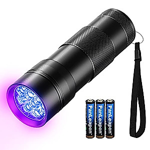 Fulighture Black Light Flashlight Mini, Small UV Black Light for Pet, Urine Detection for Dog Cat, Portable Ultraviolet Blacklight Flashlights 395nm, Resin Curing, Bed Bug, AAA Batteries Included