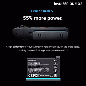 Insta360 ONE X2 360 Camera with Touchscreen - 5.7K30 360 Video, Front Steady Cam Mode, 18MP 360 Photo + InstaPano | Bundle Includes 128GB Memory Card (2 Items)