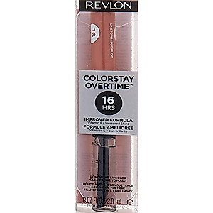 Liquid Lipstick with Clear Lip Gloss by Revlon, ColorStay Overtime Lipcolor, Dual Ended with Vitamin E in Nudes & Browns, 540 Unstoppable Nude, 0.07 Oz
