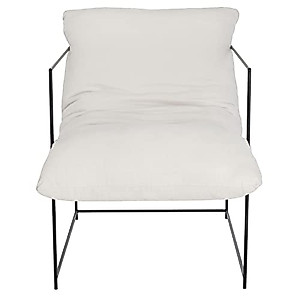 Safavieh Home Collection Portland Metal Ivory and Black Pillow Top Accent Chair