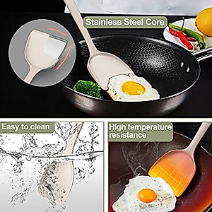 Silicone Kitchen Cooking Utensil Set, Fungun 25 Pcs Kitchen Utensils with Spatula, Spoon, Turner Tongs, Khaki Heat Resistant Kitchen Gadgets Tools Set for Nonstick Cookware (Dishwasher, BPA Free)