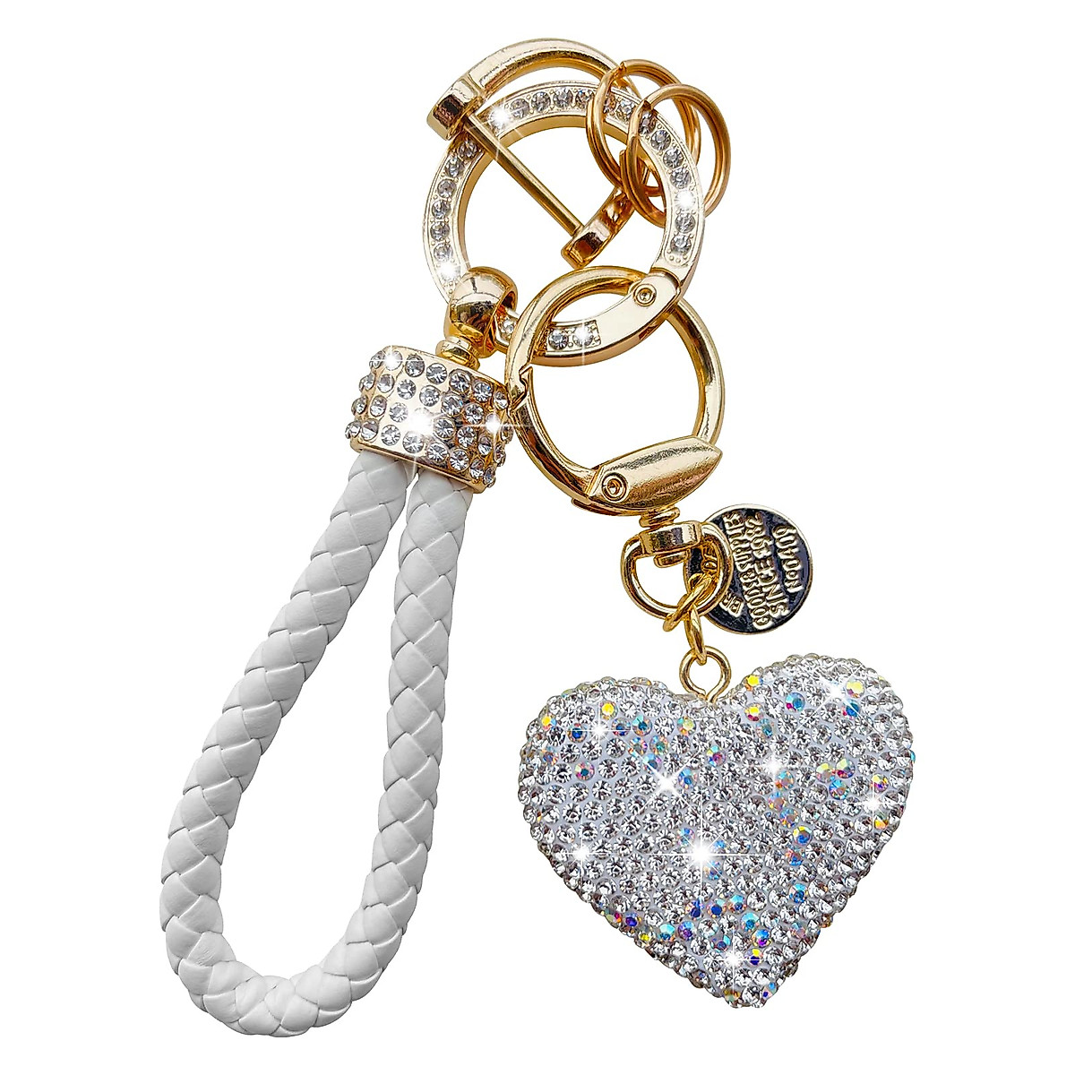 TX-INNO AUTO Crystal Car Keychain for Women with Sparkly Rhinestone Heart Shape Keychains Accessories, Cute keychain for Girls, Birthday Christmas Easter Valentines Day Mothers Day Gifts