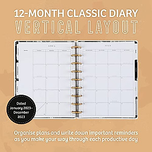 Happy Planner 2023 Daily Planner and Calendar, 12-Month Daily, Weekly, and Monthly Planner, Jan. 2023–Dec. 2023, Vertical Layout, Gold & Black Theme, Classic Size, 7 Inches by 9 1/4 Inches