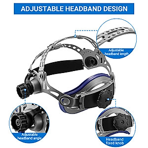 DEKOPRO Solar Powered Welding Helmet Auto Darkening Professional Hood with Wide Lens Adjustable Shade Range 4/9-13 for Mig Tig Arc Weld Grinding Welder Mask