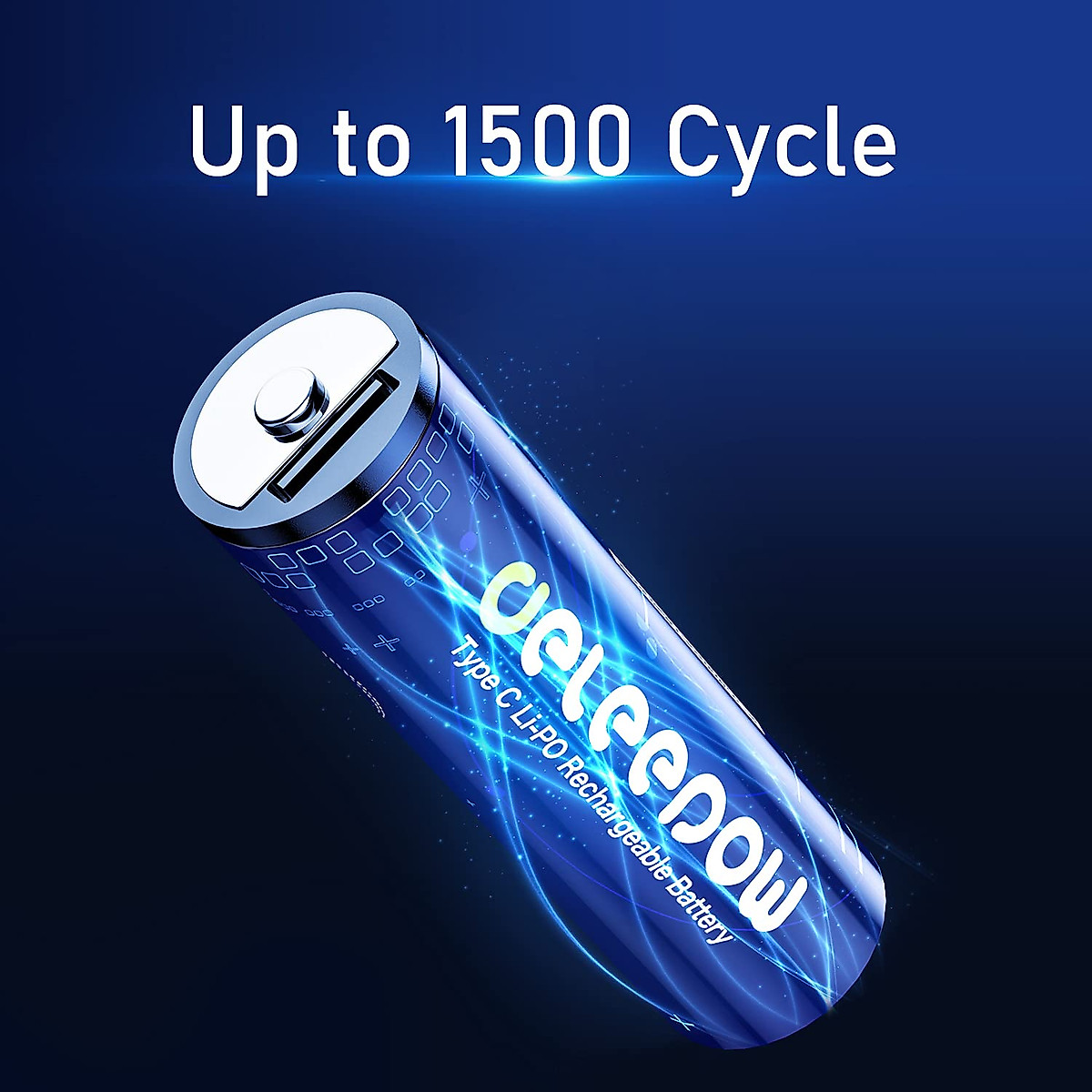 Deleepow Rechargeable AA Batteries USB 3400mWh AA Lithium Rechargeable Batteries 1500 Cycle with USB C Cable 4-Pack