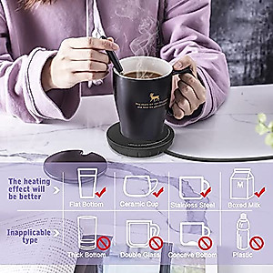 Coffee Mug Warmer with Auto Shut Off for Home Office Desk Use,Touch Control Tech Safety and Smart Temperature Settings for Coffee, Milk, Tea, Water (Black)