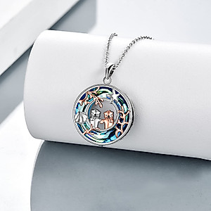 ONEFINITY Otter Gifts for Women Sterling Silver Crystal Sea Otter Necklace Cute Animal Pendant for Mom Jewelry Gift