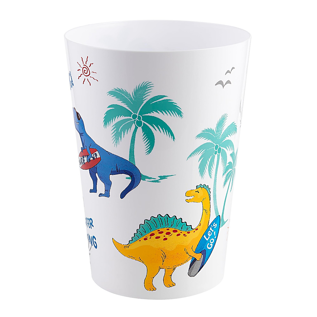 Allure Home Creation Surfin' Dino Wastebasket Compact Size 1.71 gallons