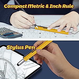 7 in 1 Multitool Pen, 3 Pack Multitool Tech Tool Pen Set for Men, Aluminum Construction Tools Gadget Stocking Stuffers Gifts for Dad Husband Father