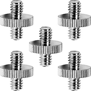 Anwenk Standard 1/4"-20 Male to 1/4"-20 Male Threaded Tripod Screw Adapter Standard Tripod Mounting Thread Camera Screw Adapter Converter, Precision Made (5 Pack)
