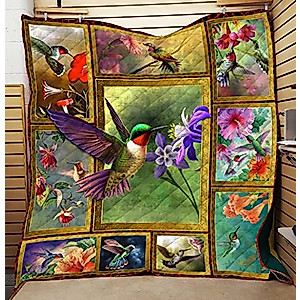 Hummingbird Blankets and Throw Fluffy Blanket Ocean Throw Blankets for Kids and Adults Cozy Blankets, Small/Medium/Large/X-Large