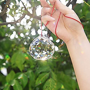 MerryNine Clear Crystal Ball Prism Sun Shine Catcher Rainbow Pendants Maker, Hanging Crystals Prisms for Windows, for Feng Shui, for Gift(80mm/3.15" 1pack)