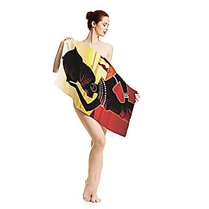 oFloral African Women Painting Art Hand Towels Cotton Washcloths,Woman Walking On The Sunset Desert Soft Absorbent Towels for Bath/Yoga/Golf/Hair/Face Towel for Men/Women/Girl/Boys 15X30 Inch