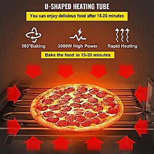 VEVOR Commercial Pizza Oven Countertop, 14" Double Deck Layer, 110V 1950W Stainless Steel Electric Pizza Oven with Stone and Shelf, Multipurpose Indoor Pizza Maker for Restaurant Home Pretzels Baked