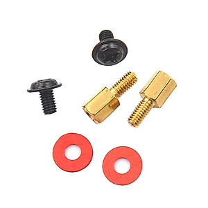 Sara-u 20Pcs Golden Motherboard Riser+Screws Computer Red Washers 6.5mm 6-32-M3 Gasket