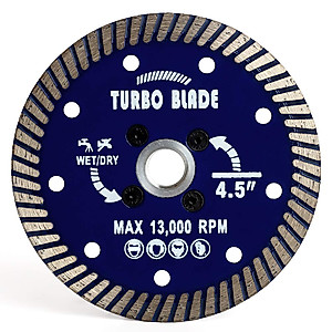 XMIS 4.5" Diamond Saw Blade Granite Blade with 5/8"-11 Flange for Cutting Porcelain Tile Granite Marble (4.5"-Flange)