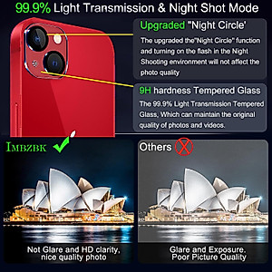 IMBZBK 3 Pack Screen Protector for iPhone 13 Tempered Glass with 3 Pack Camera Lens Protector, Accessories 9H Anti Scratch for Apple 13, 2.5D Curved, Case Friendly, Transparent