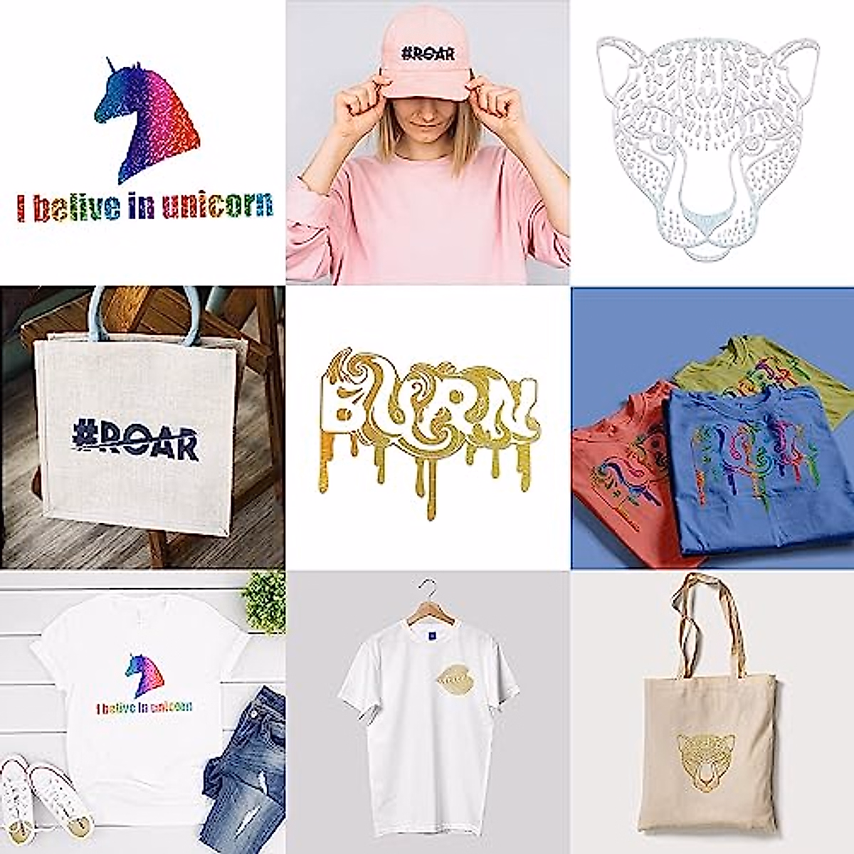 TORC Glitter HTV Heat Transfer Vinyl Bundle Rolls, Set of 10 Iron on Vinyl for T Shirts Crafts (12 inch x 5 ft per Roll)