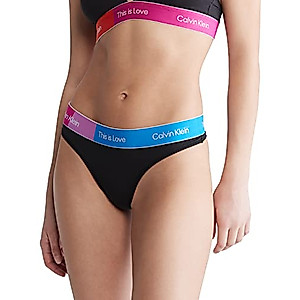 Calvin Klein Women's This is Love Modern Cotton Thong Panty, Black, Small