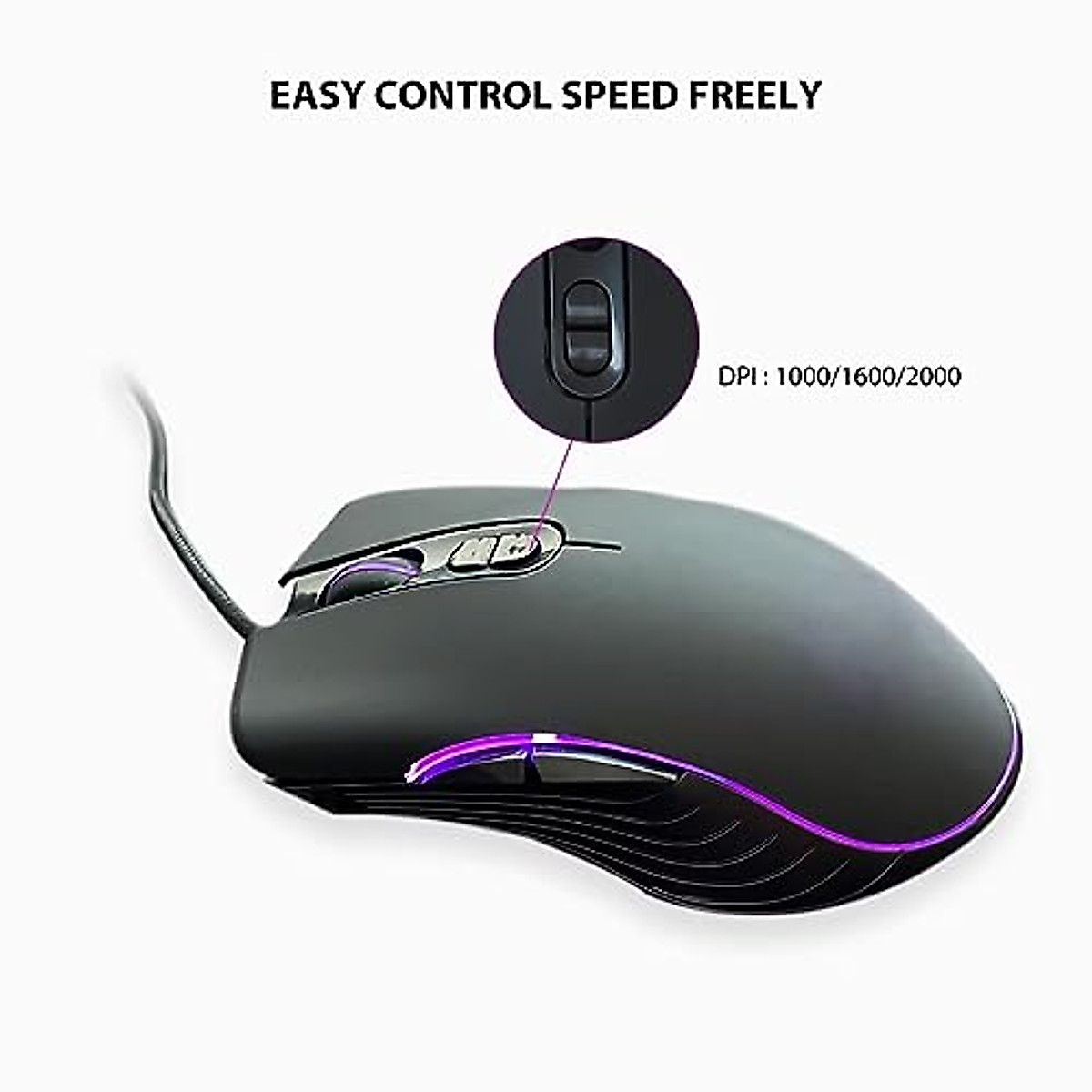 61 Keys RGB Backlit 60% Wired Gaming Keyboard and Mouse Combo, Quiet Ergonomic Waterproof Mini Compact 60 Percent Keyboard, for PC Mac PS4 Xbox Gamer, Typist, Travel