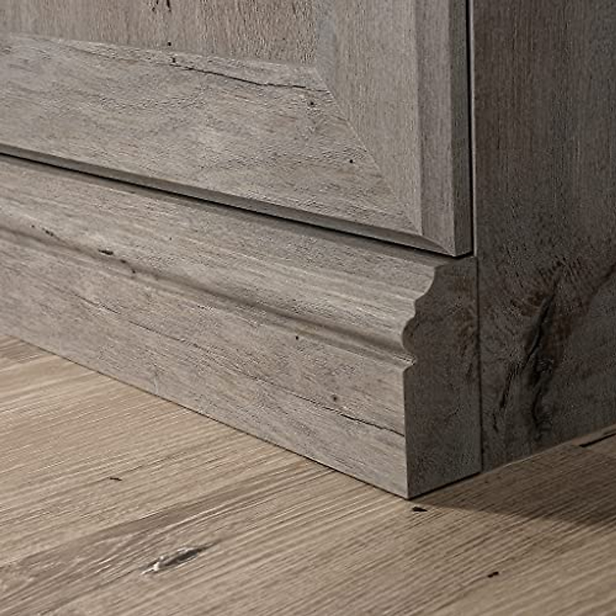 Sauder Bookcase with Doors, L: 35.28" x W: 13.23" x H: 69.76", Mystic Oak finish