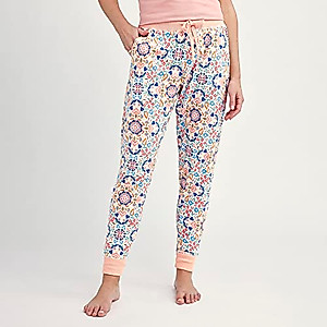 Vera Bradley Women's Cotton Jogger Pajama Pants With Pockets (Extended Size Range), Enchanted Mandala, X-Large