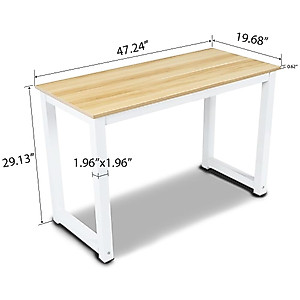 CROSSDESIGN Computer Desk Wood Office Table, Modern PC Laptop Notebook Study Writing Table for Home Office Workstation (47.2'' Oak Color)