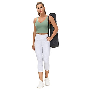 Women’s Longline Sports Bra Wirefree Padded Medium Support Yoga Bras Gym Running Workout Tank Tops (Jasmine Green, Medium, m)