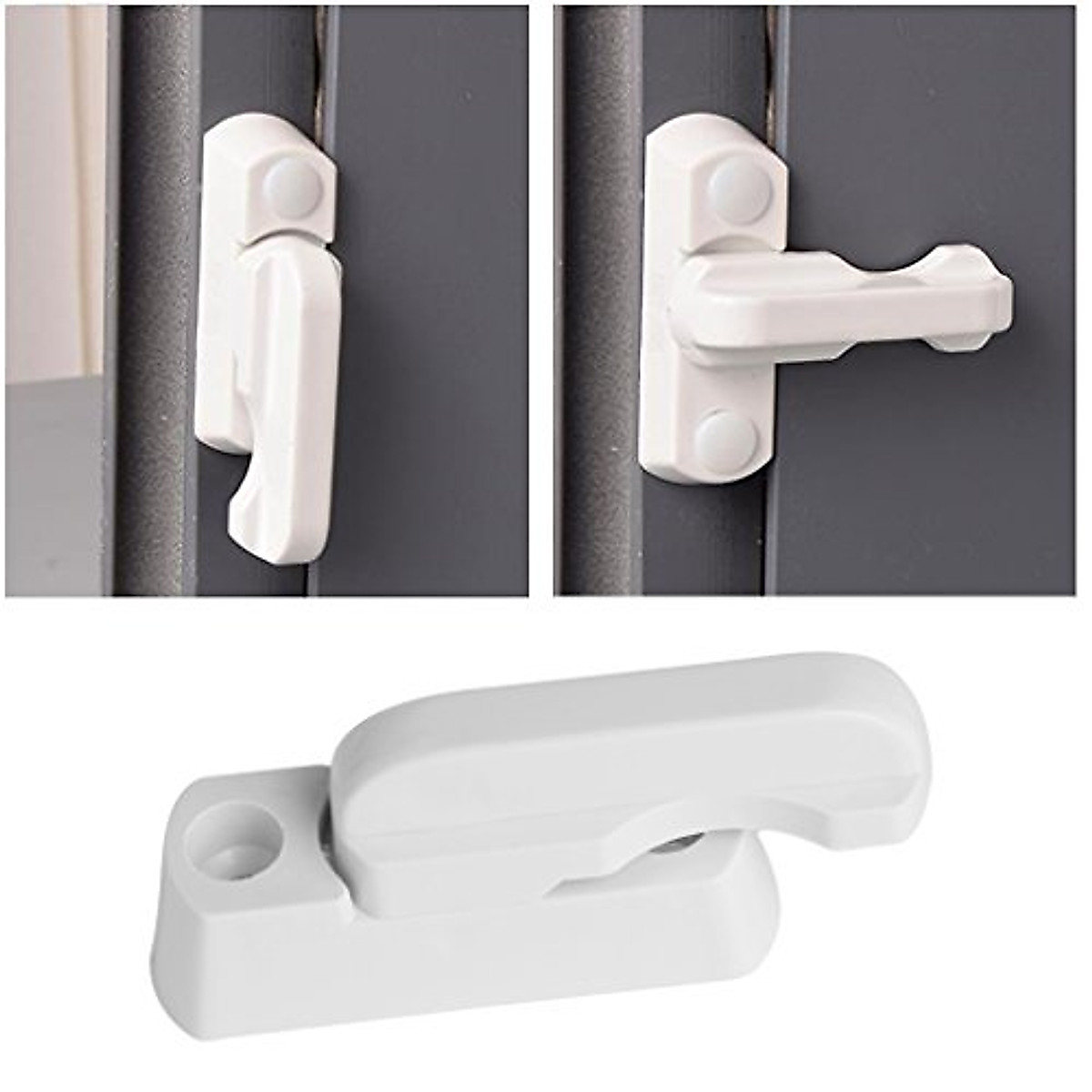 appuivbt Window Sash Jammer,Plastic Window Lock,Window Buckle for Window Door Locking,Opening and Closing Handle Lock
