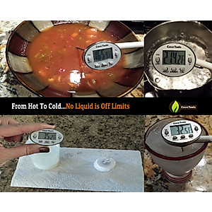 Cave Tools Instant Read Digital Meat Thermometer for Cooking on The BBQ Grill and Kitchen with LCD Screen and 4 to 6 Second Response Long Food Temperature Probe