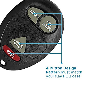 Keyless2Go Replacement for New Shell Case and 4 Button Pad for Remote Key Fob with FCC L2C0007T - Shell ONLY