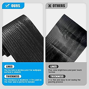 Nirvany 13 Yard Dark Brown Wood Grain Wallpaper Border Removable PVC Waterproof Peel and Stick Wallpaper,Bathroom Mirror Frame Border Sticker Wall Decor 3.93'' x 472''