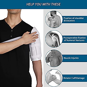 Komzer Sarmiento Brace Humeral Fracture Splint, Humeral Shaft Fracture Brace for Broken Upper Arm, Lightweight and Breathable Humeral Shaft Fracture Splint (Small)