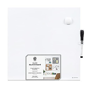 U Brands Magnetic Square Dry Erase Board, 14 x 14 Inches, Frameless (460U00-04)