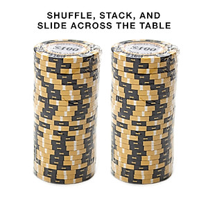 Brybelly Monte Carlo Premium Poker Chips (50-Pack) Heavyweight 14-Gram Clay Composite ($100 Black)