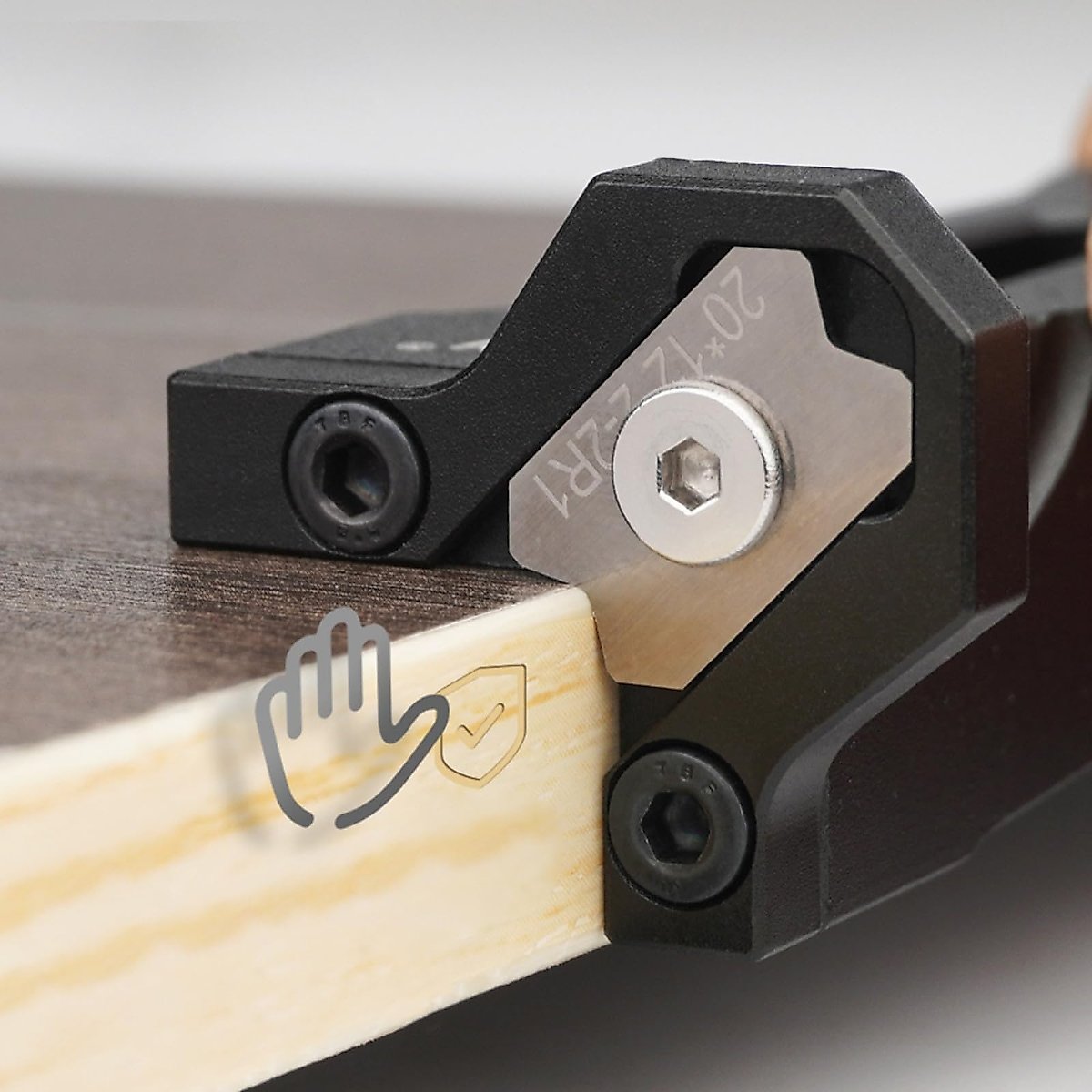 Funnytek Edge Banding Trimmer - Chamfer Plane Edge Banding, Handle Edge Trimmer Manual Planer Woodworking Blade Edge Corner Planer Quick Edge Chamfer Burr Scraper Tool for Deburring Sealing (R1)
