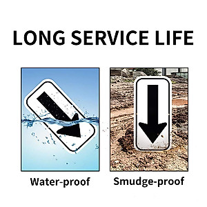 2-Pack Arrow Sign,for Indoor or Outdoor Use，12"x 6" .04" Aluminum Reflective Sign Rust Free Aluminum-UV Protected and Weatherproof