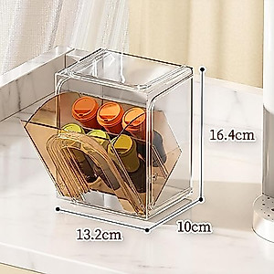 ＫＬＫＣＭＳ Cosmetic Storage Box Coffee Capsules Holder Multiuse Tea Bags Organizer Sugar Packets Storage Bin for Cabinets Home Bedroom Sweeteners, Orange