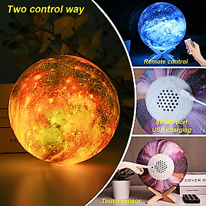 HYODREAM Musical Moon Lamp with White Noise Sleeping Sound Machine for Baby, Built-in White Noise/Nature Sound/Lullaby & Bluetooth Box, Remote Control 8 Colors Night Light
