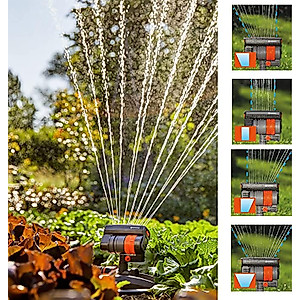 Gardena ZoomMaxx Oscillating Sprinkler on Metal Step Spike, Grey, Orange