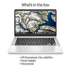 HP Chromebook 14-inch HD Laptop Notebook, Intel Celeron N4000 Intel UHD Graphics 600, 4GB LPDDR4 RAM, 32 GB eMMC Storage, Wifi Bluetooth Dual-Speaker Computer, Google Chrome OS, Forest Teal (Renewed)