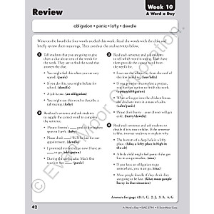 A Word a Day, Grade 4 Teacher Edition