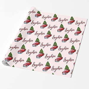 InterestPrint Personalized Christmas Paper Wrapping Paper Roll Design Funny Wrapp PapersCar for Boys Girls Baby Shower Wedding Anniversary