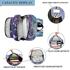 Primary Middle School Backpack Dream Catcher Bohemian Kids Book Bags for Teens Kindergarten Sturdy Waterproof Lightweight Durable Ages 6-12