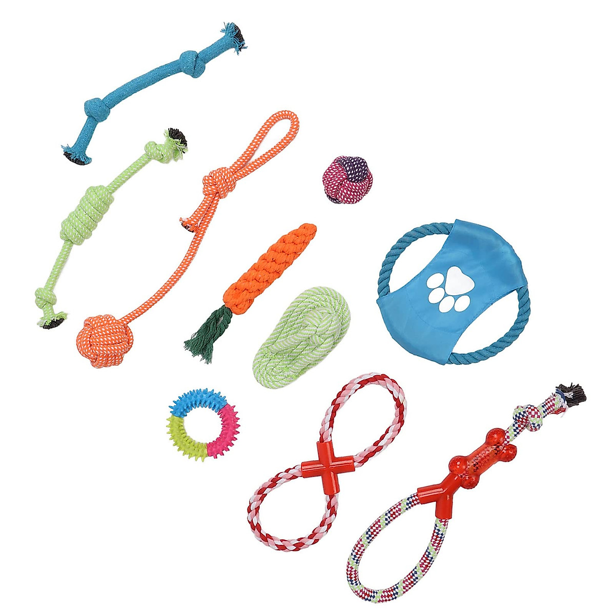 Dental Dog Rope Toys Cleaning Chew Toys Cotton Rope Dog Toy Durable Interactive Dog Tug Toy Puppy Chew Toys Small Teething Pets for Aggressive Chewers