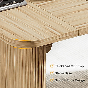 Tribesigns 62-Inch Executive Desk, Large Computer Office Desk, Modern Office Desks & Workstations with Double Pedestal, Writing Table Work Desk for Home Office (Easy to Assemble) (Natural)