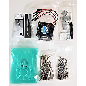 Micro Connectors Four (4) Layer Stackable Acrylic Raspberry Pi 3 Case for Model B B+ and Pi 4 Enclosure with Fan and Heatsinks - Clear (RAS-PCS46)