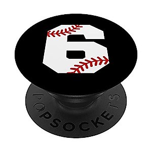 Baseball Pop Socket #6 - Baseball Popsocket - Number 6 PopSockets PopGrip: Swappable Grip for Phones & Tablets