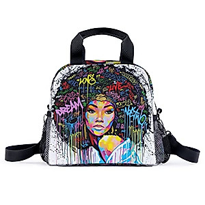 GALIRVC African American Lunch Bag Reusable Insulated Lunch Box Large Cooler Tote Bag for Woman Work Travel Picnic